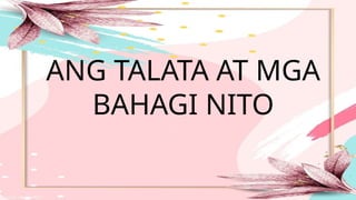 Uri ng Talata Power point Filipino Baitang 8 | PPTX
