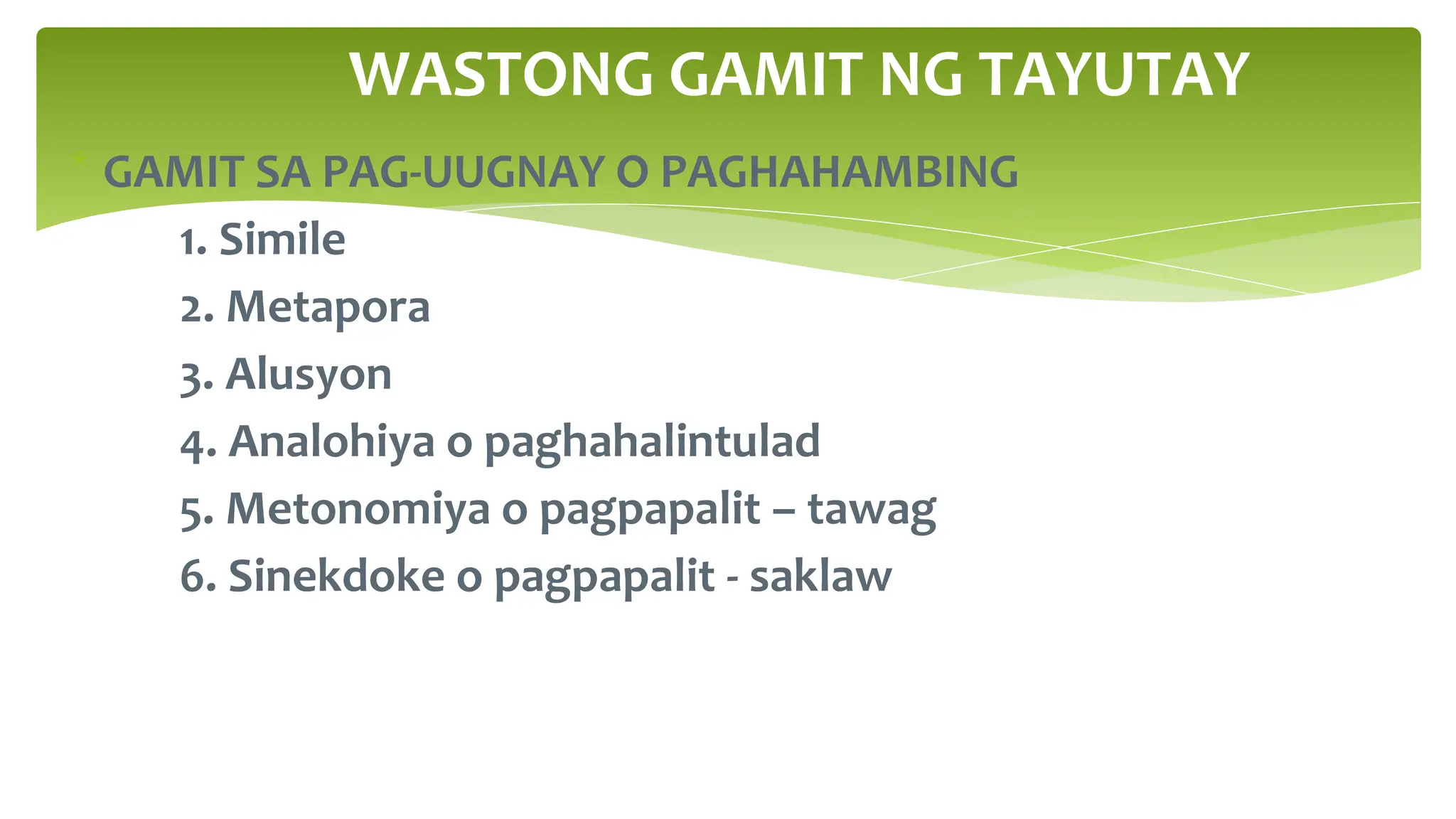 Mga Uri ng Tayutay. Mga Uri ng Tayutay.. | PPTX