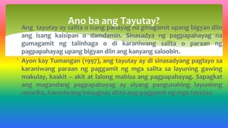 Mga Uri ng Tayutay. Mga Uri ng Tayutay.. | PPTX
