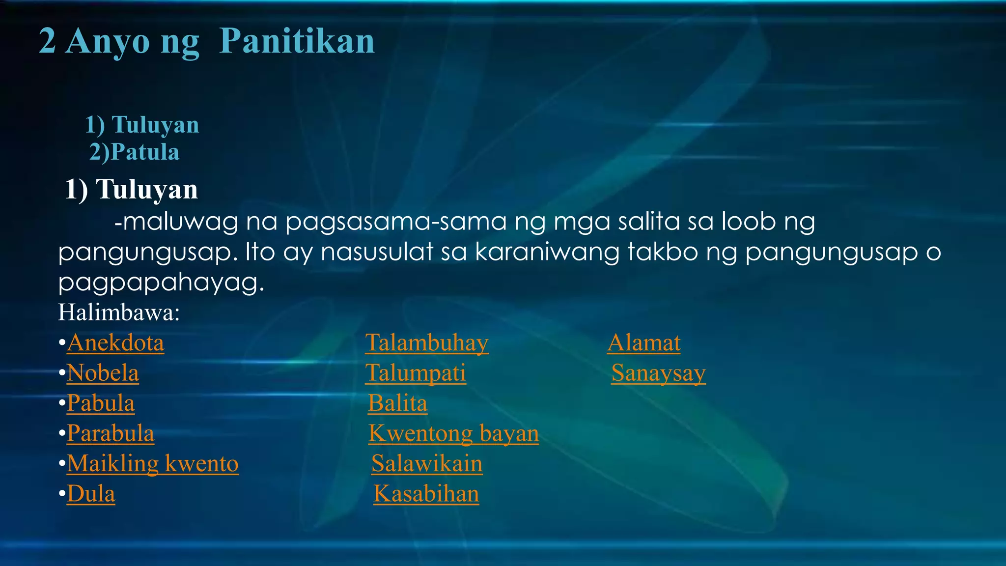 Uri ng tula o tulang tagalog | PPTX