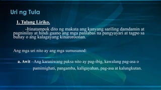 Uri ng tula o tulang tagalog | PPTX