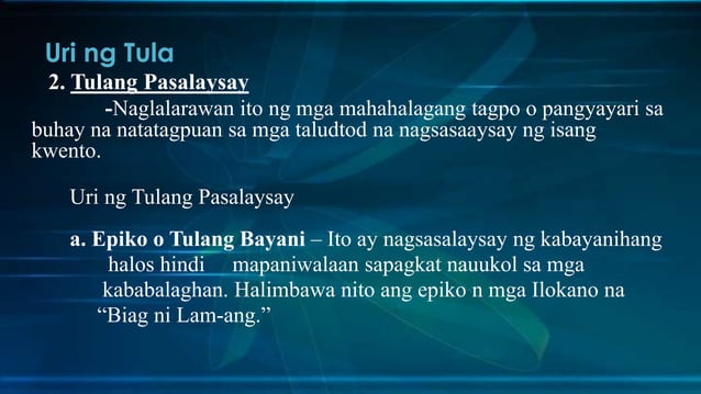 Uri ng tula o tulang tagalog | PPTX