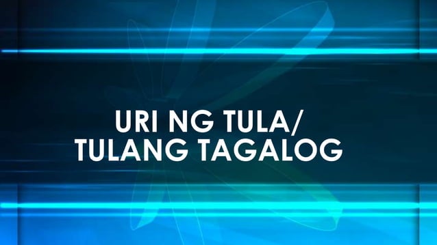 Uri ng tula o tulang tagalog | PPTX