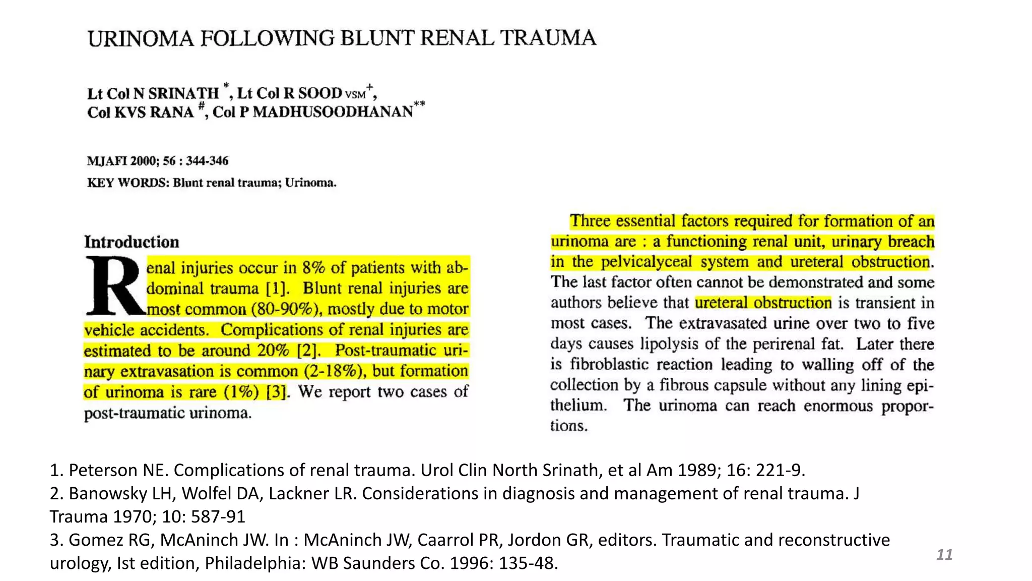 Urinoma after renal trauma (1).pptx