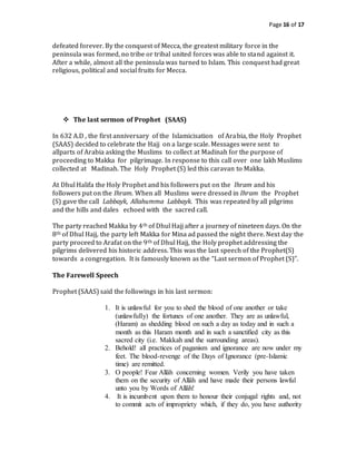 Assignment: Biography of the Prophet (SAAS) | DOCX