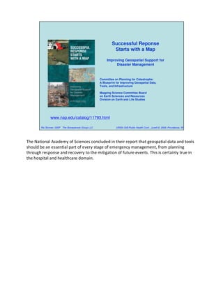 URISA GIS/Health Conf. -- "The Evolving Role of GIS in Hospital ...