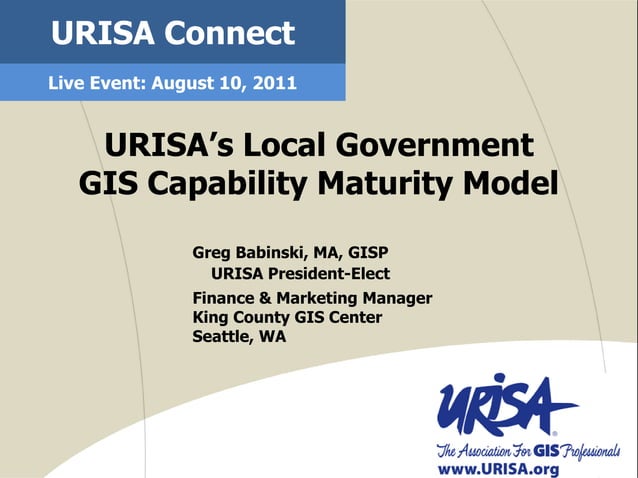 URISA’s Local Government GIS Capability Maturity Model | PDF ...