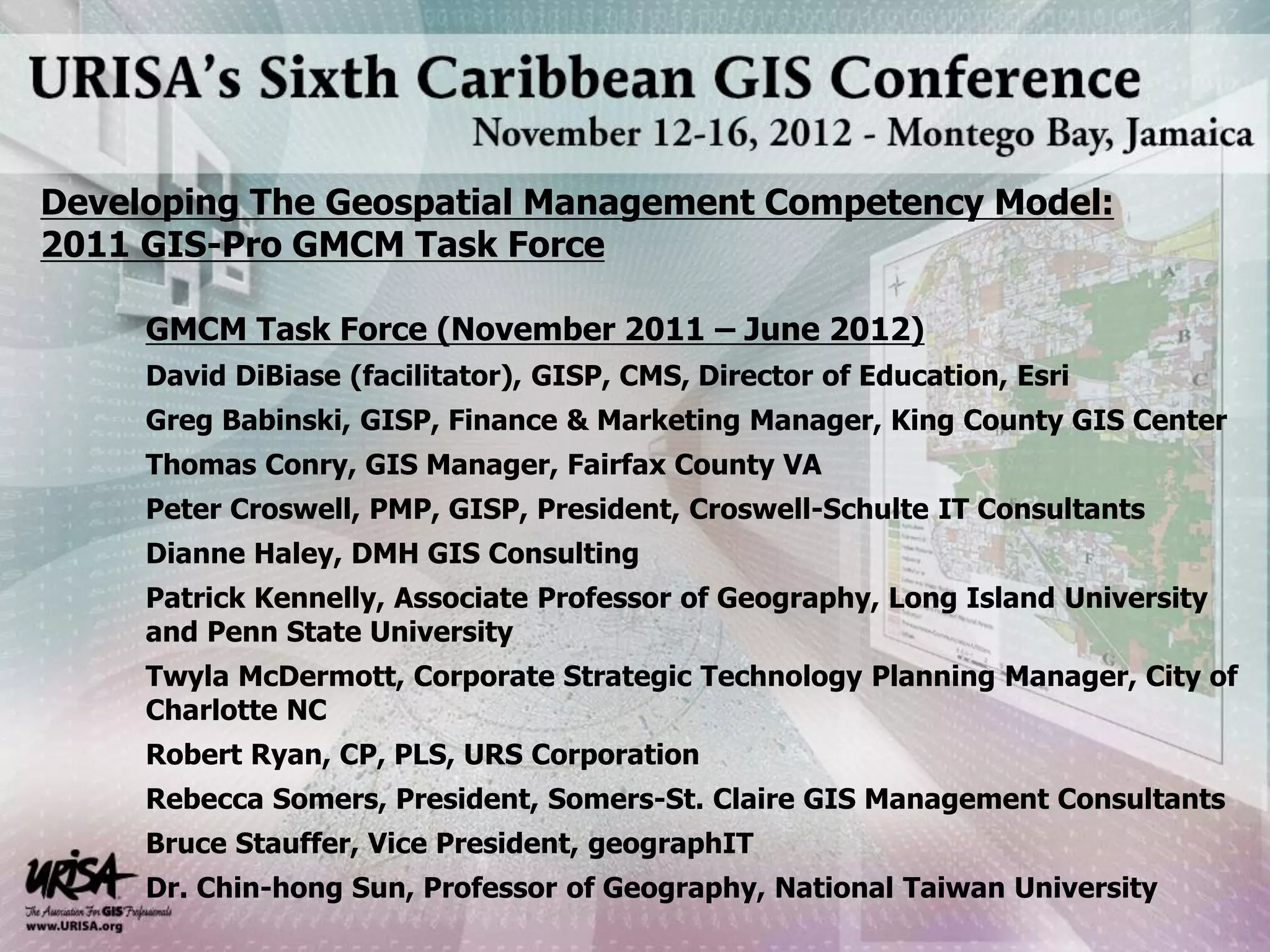 URISA Develops the Geospatial Management Competency Model (GMCM) for ...