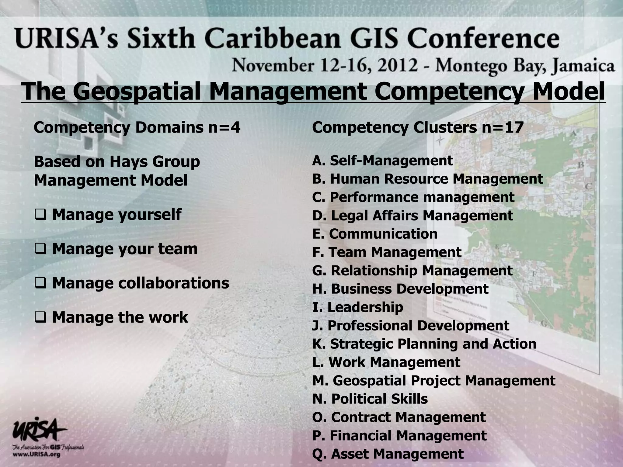 URISA Develops the Geospatial Management Competency Model (GMCM) for ...