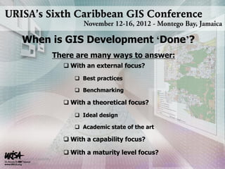 URISA Develops the Geospatial Management Competency Model (GMCM) for ...