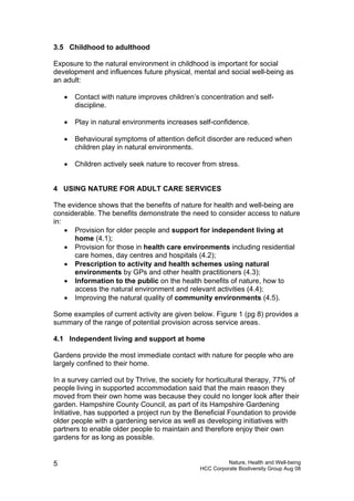 Nature, Health and Well-being | PDF