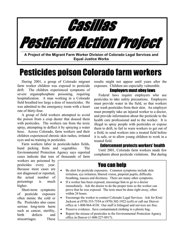 Pesticides Poison Colorado Farm Workers | PDF