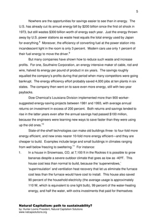 Natural Capitalism - Path to Sustainability | PDF