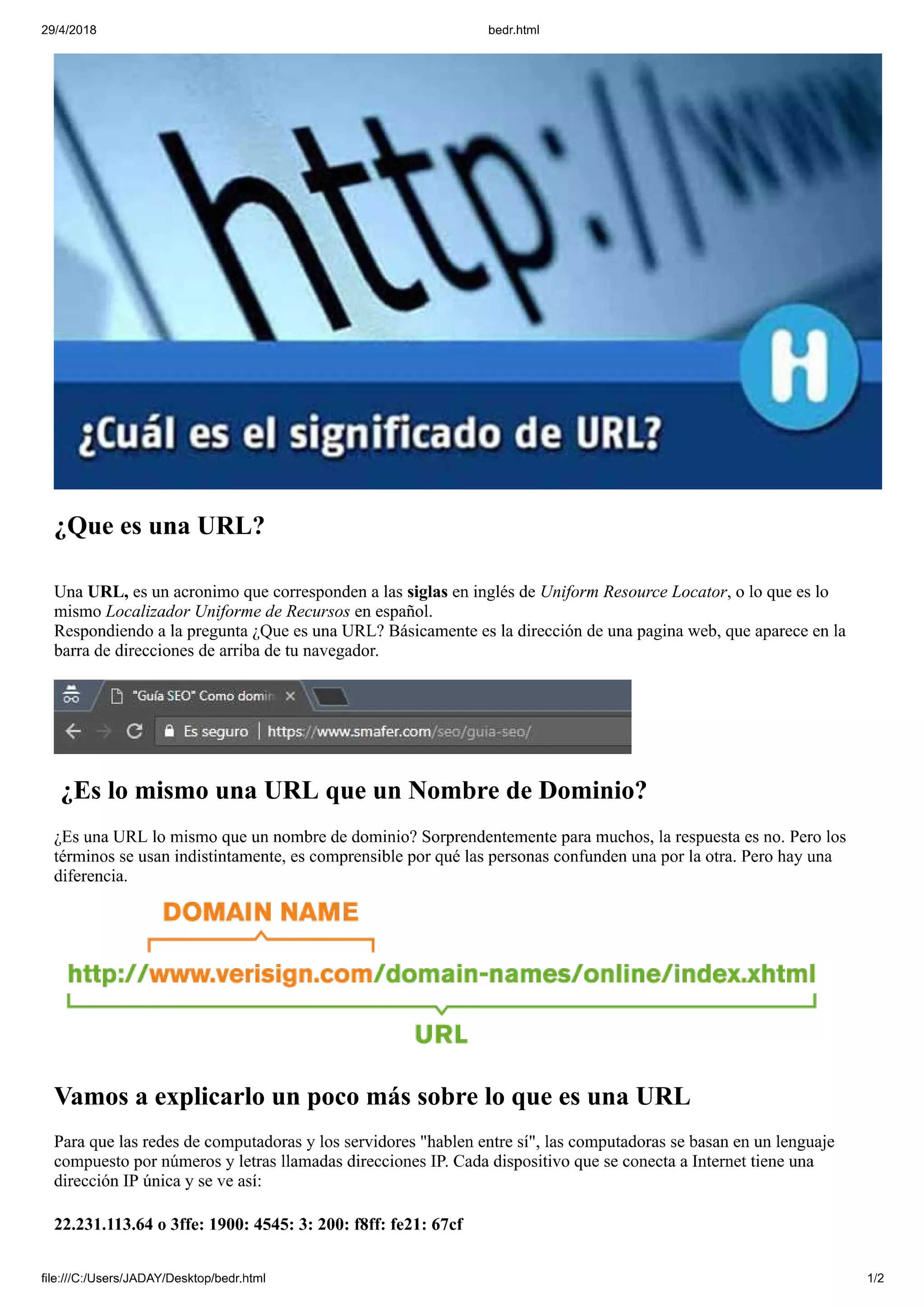 ¿Que es una URL? | PDF