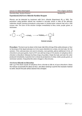 Practical applied spectroscopy I- Solubility test | PDF