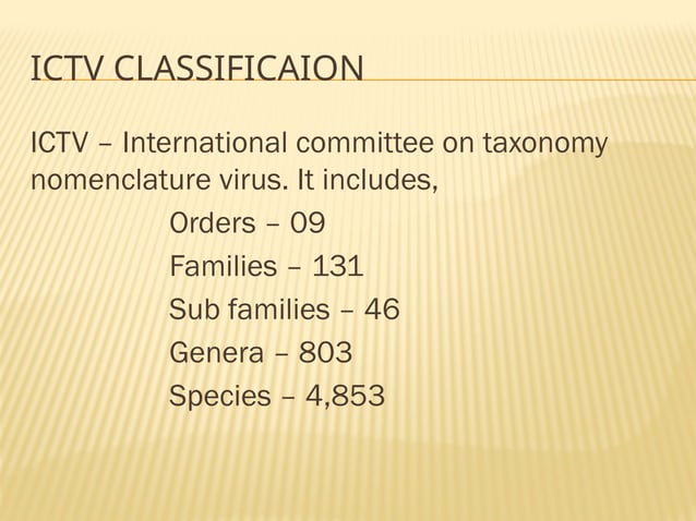 Classification of virus ICTV,LHT,Baltimore | PPTX