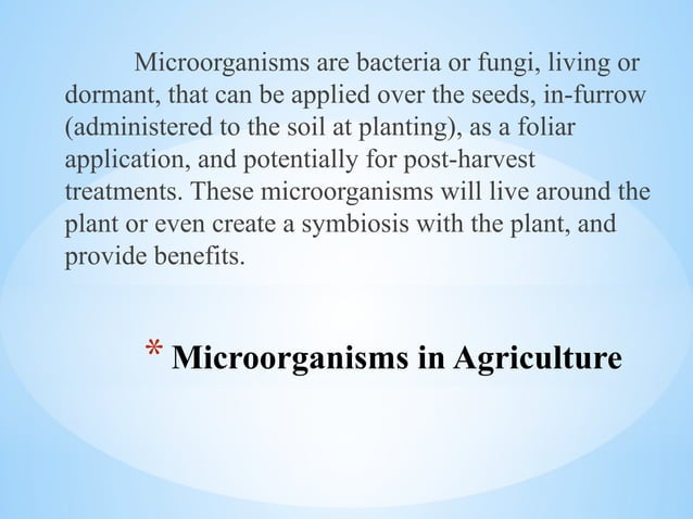 Microorganisms: Importance, Applications and Benefits for Agriculture | PPT