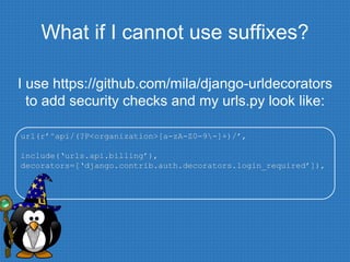 Django urls.py in a Javascript-heavy site | PPT