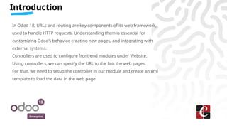 URLS and routing in odoo 18 - Odoo Slides | PPTX