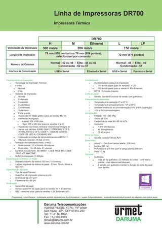 Impressoras DR700 | PDF