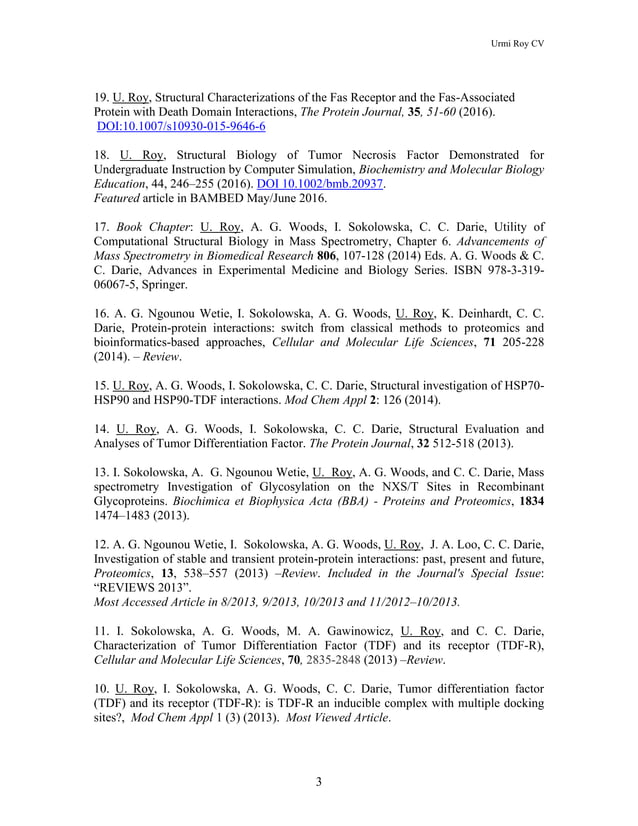 Urmi Roy, Biochemistry, Clarkson University, Potsdam, NY | PDF ...