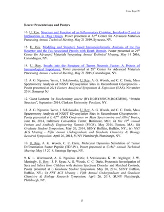Urmi Roy, Biochemistry, Clarkson University, Potsdam, NY | PDF