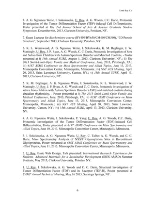 Urmi Roy, Biochemistry, Clarkson University, Potsdam, NY | PDF