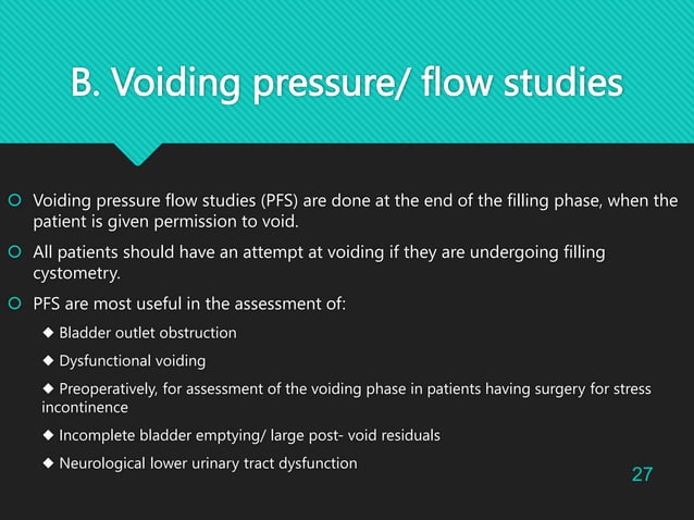 basics of Urodynamic tests for lower urinary tract obstruction and ...