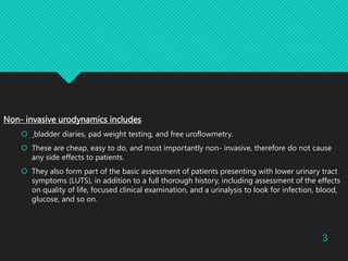 basics of Urodynamic tests for lower urinary tract obstruction and ...