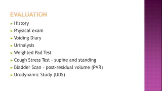 Urogenital prolapse and urinary incontinence 22.04.2021