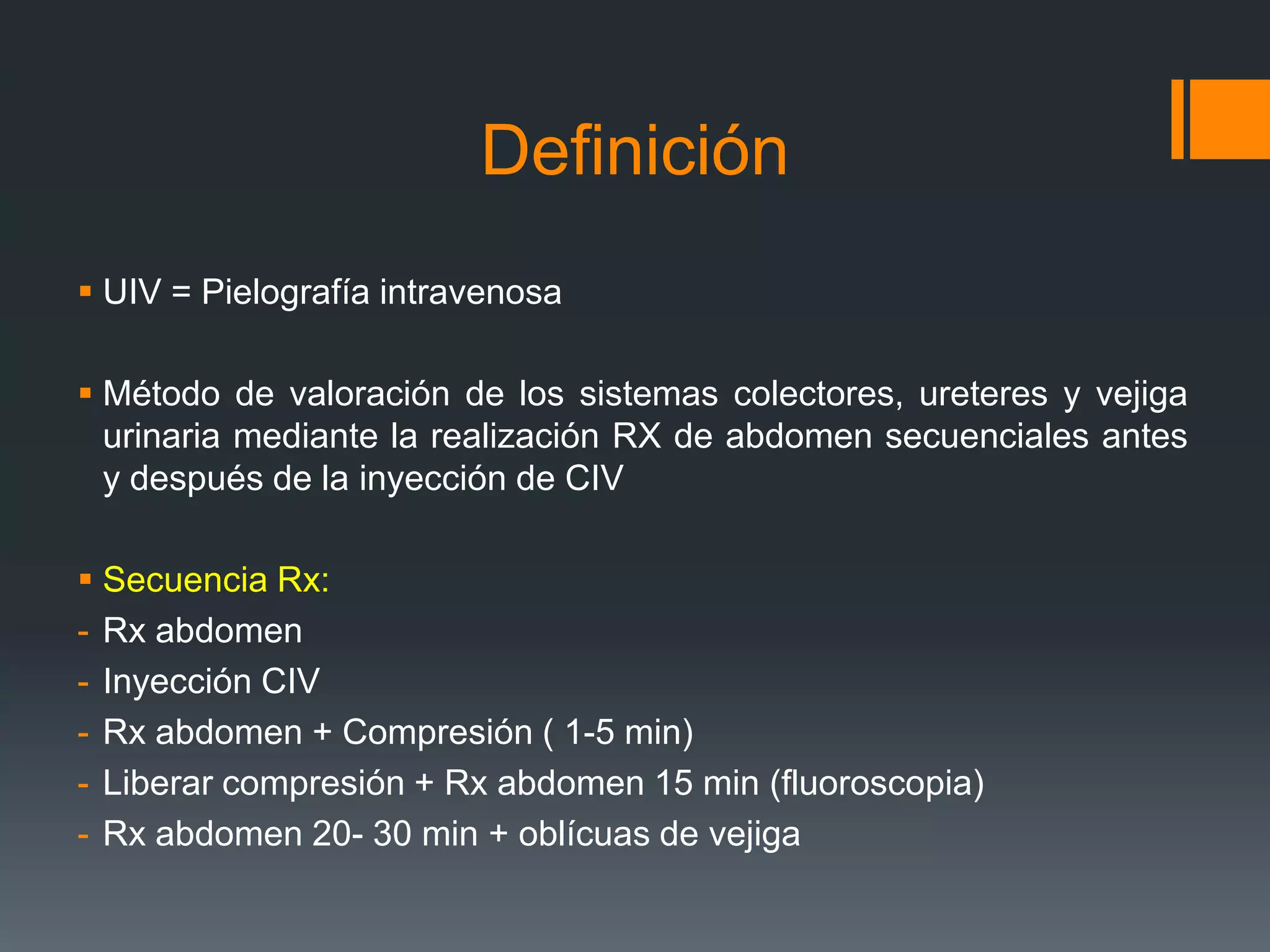 Urografía IV- TC Urografía. Técnica e indicaciones. | PPTX