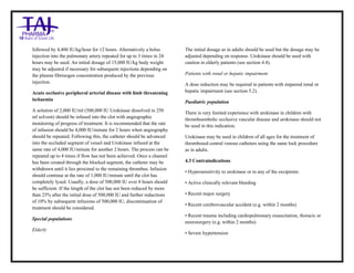 Urokinase for Injection Taj Pharma SmPC | PDF | Blood Disorders ...