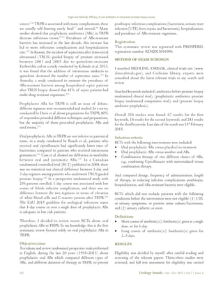 ORAL ANTIBIOTICS IN TRANS-RECTAL PROSTATE BIOPSY AND IT'S EFFICACY TO REDUCE INFECTIOUS ...