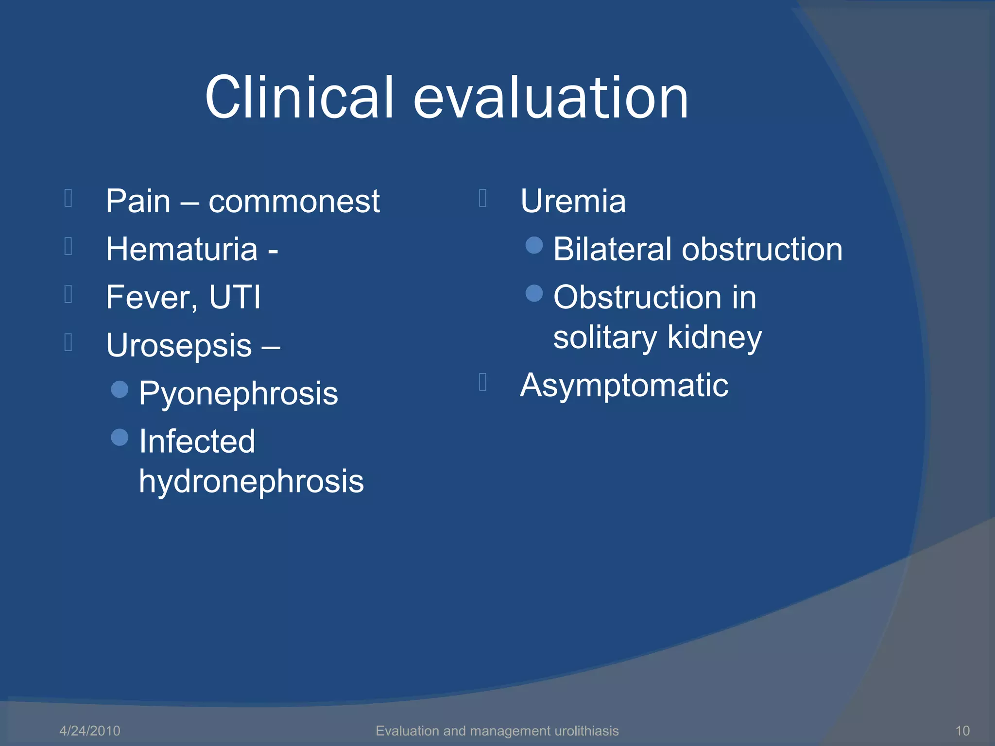 Urolithiasis -Modern Management | PPT