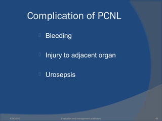 Urolithiasis -Modern Management | PPT