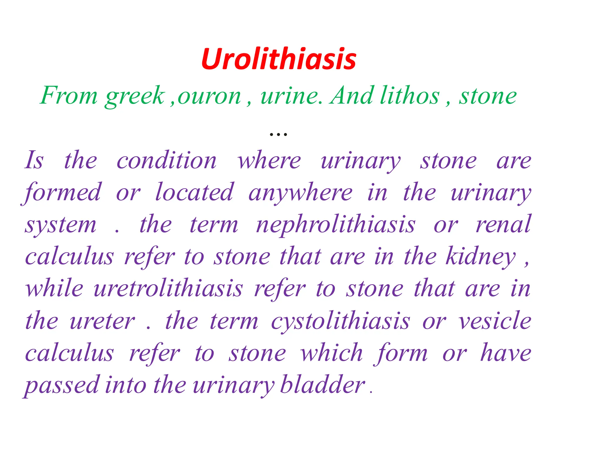 Urolithiasis. Medical surgical nursing pdf | PDF