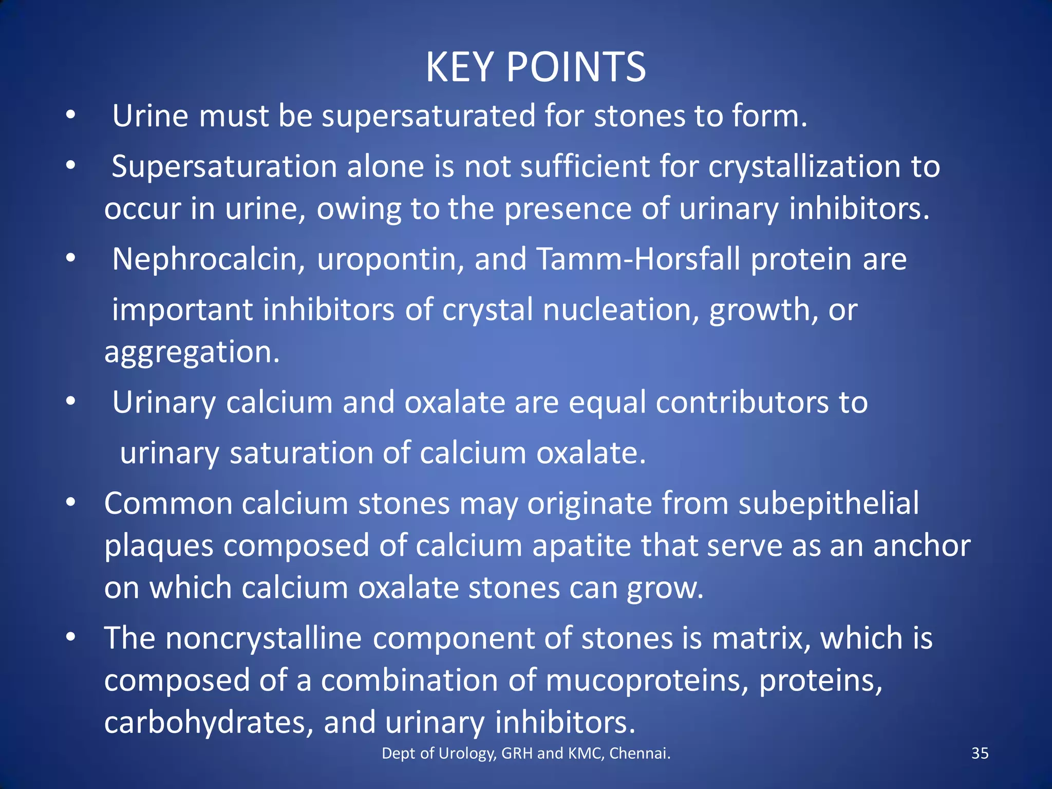 Urolithiasis biochemistry | PDF