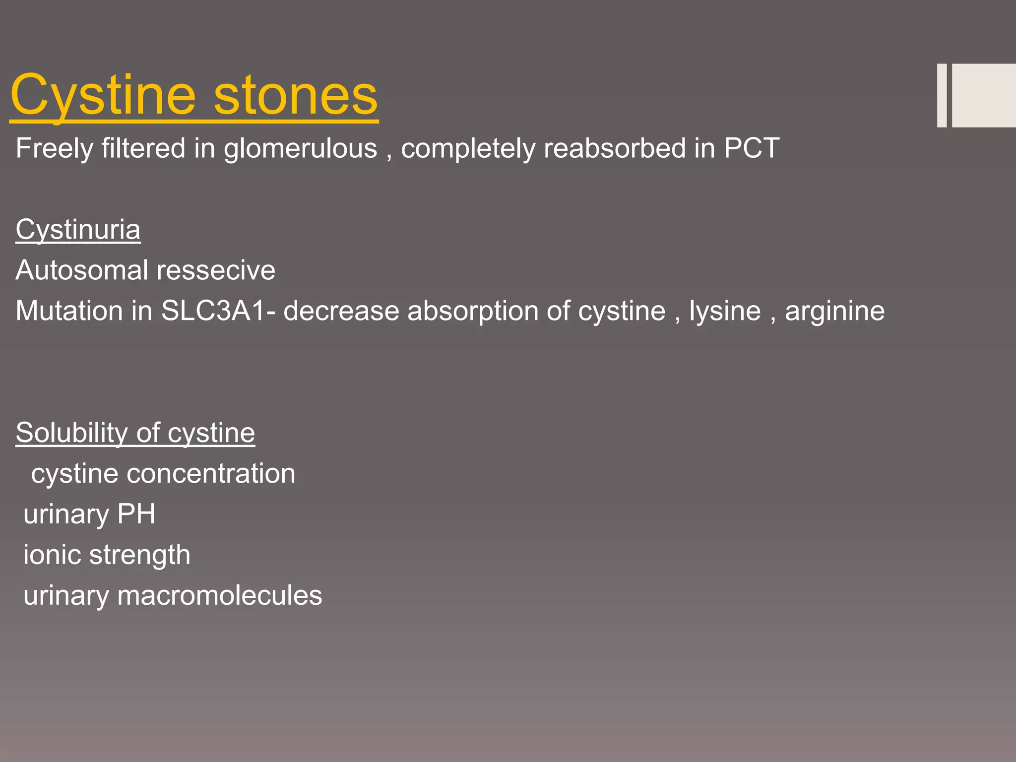 Urolithiasis pathophysiology , medical management | PPTX