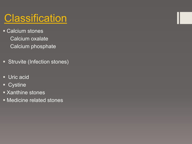 Urolithiasis pathophysiology , medical management | PPTX