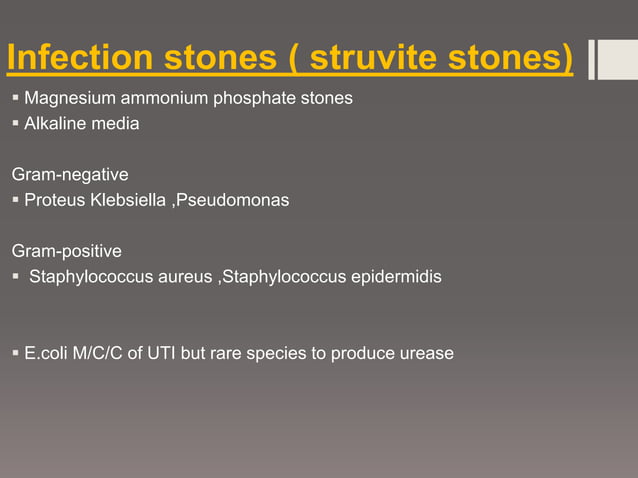 Urolithiasis pathophysiology , medical management | PPTX
