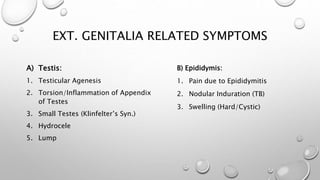 Clinical Presentation of Urological Patients | PPTX