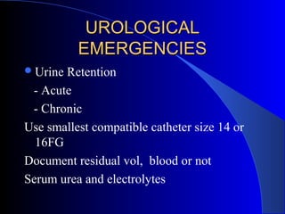 Urological emergencies | PPT