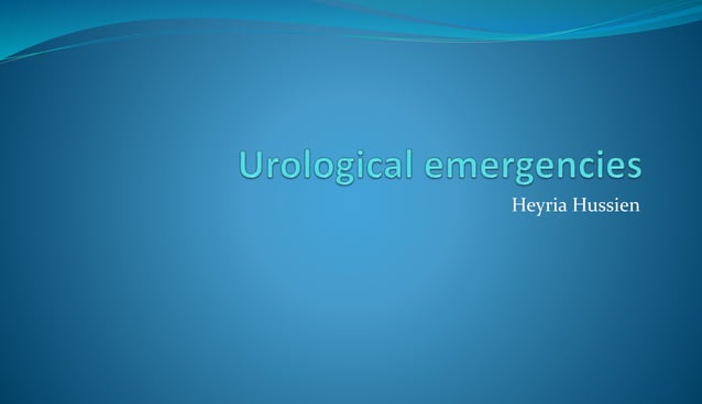 Urological emergencies | PPTX