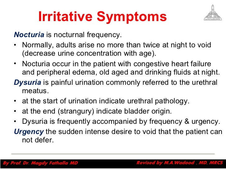 Urologic Symptoms And Examination
