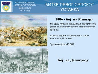 Uros stojanovic vii5 prvi srpski ustanak | PPT