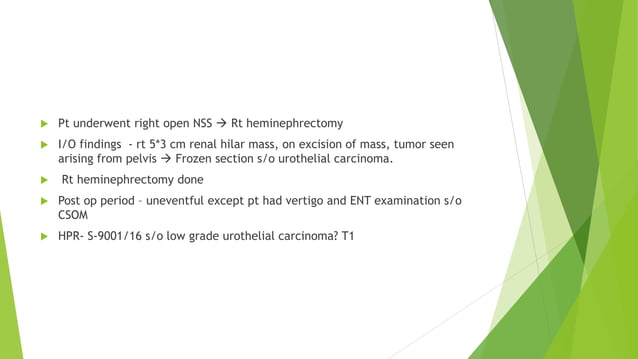 approach to Urothelial carcinoma of upper tract in horse shoe kidney | PPT