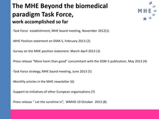 The Mental Health Europe Bucharest Manifesto “Beyond the bio-medical ...