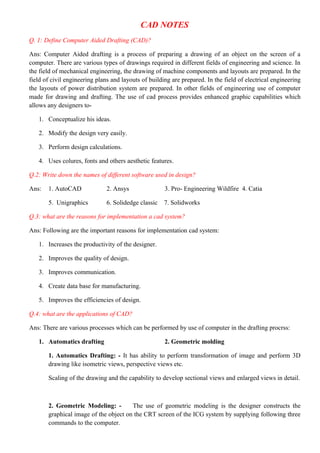 Cad notes - ENGINEERING DRAWING - RGPV,BHOPAL | DOC
