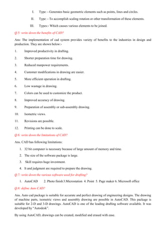 Cad notes - ENGINEERING DRAWING - RGPV,BHOPAL | DOC