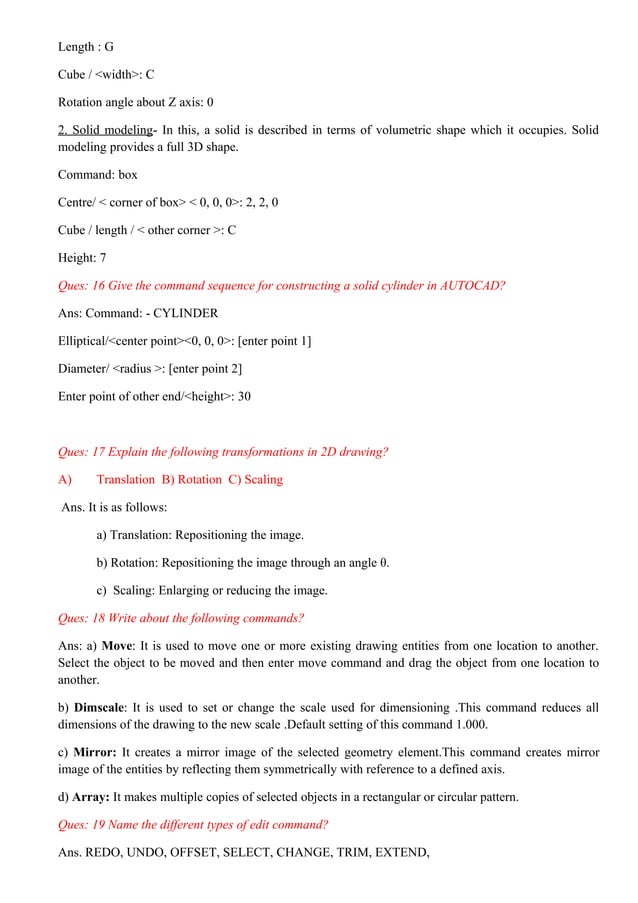 Cad notes - ENGINEERING DRAWING - RGPV,BHOPAL | PDF